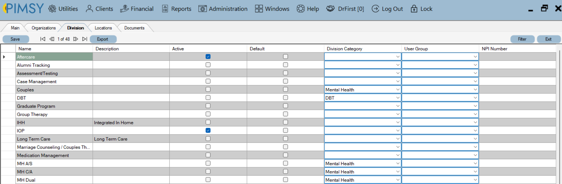 How to Use Organization Management – PIMSY EHR Help Desk