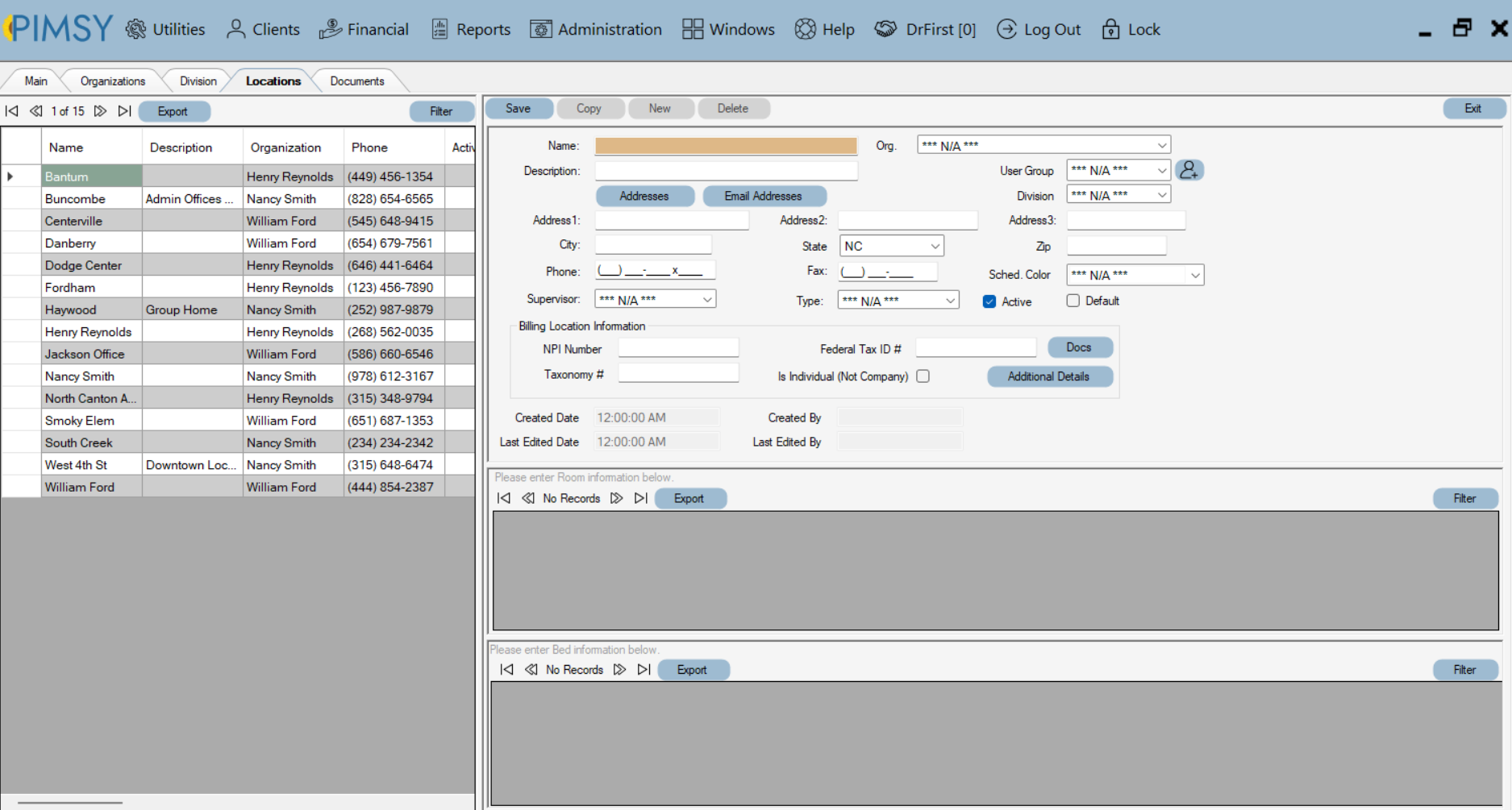 How to Use Organization Management – PIMSY EHR Help Desk