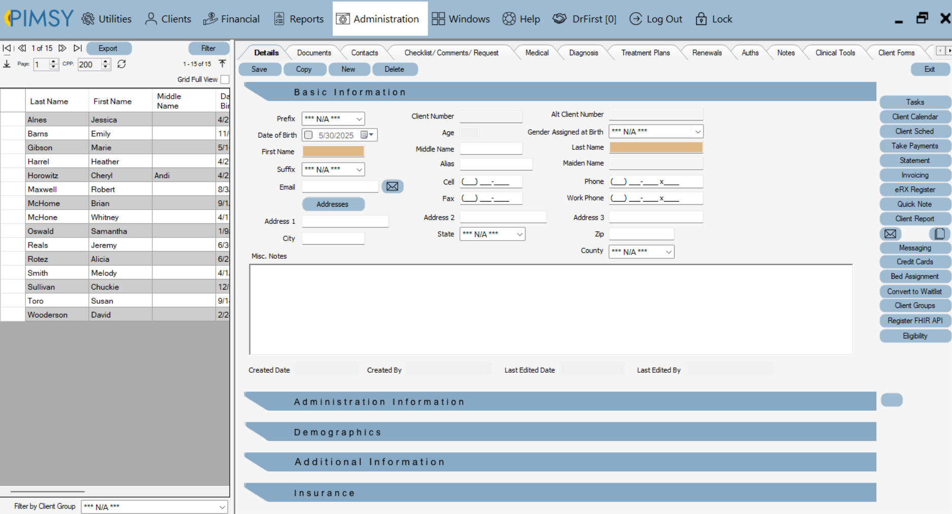 How to Set Up Client Charts – PIMSY EHR Help Desk