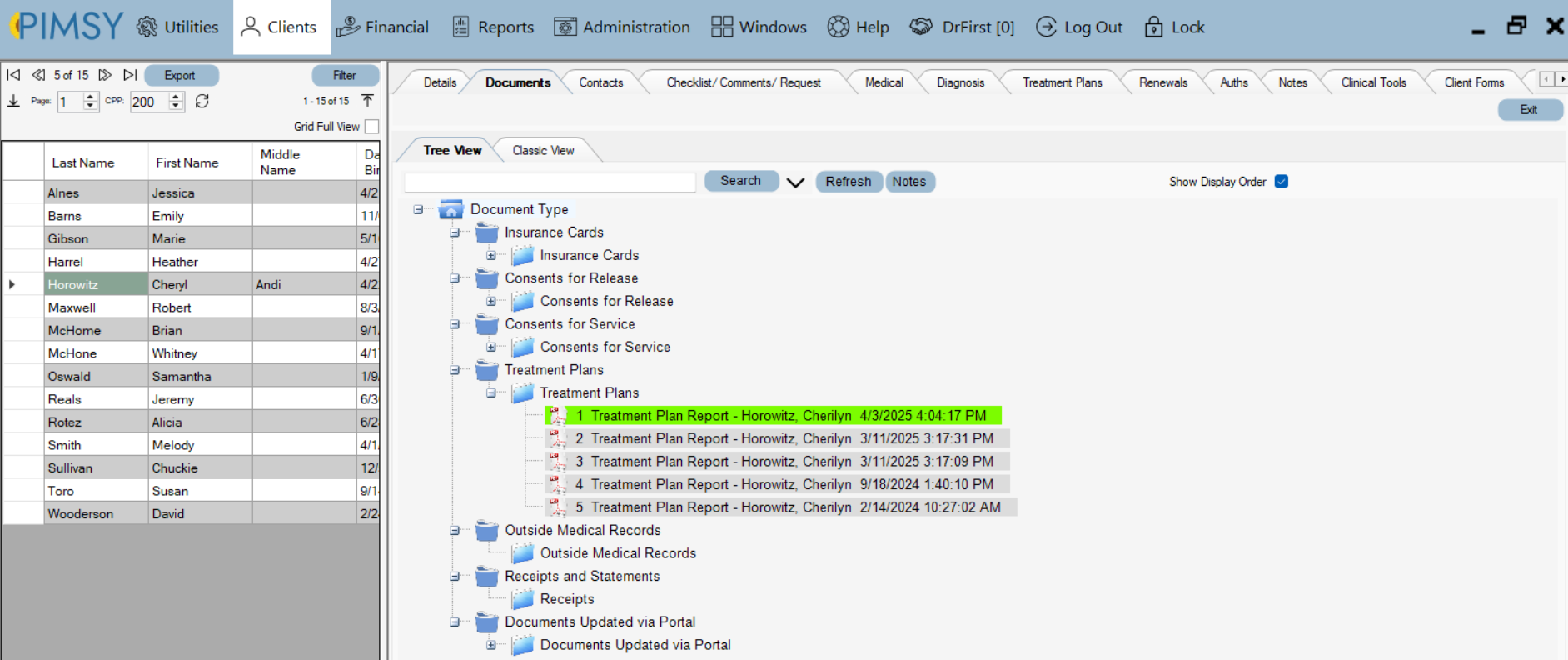 How to Set Up Client Charts – PIMSY EHR Help Desk