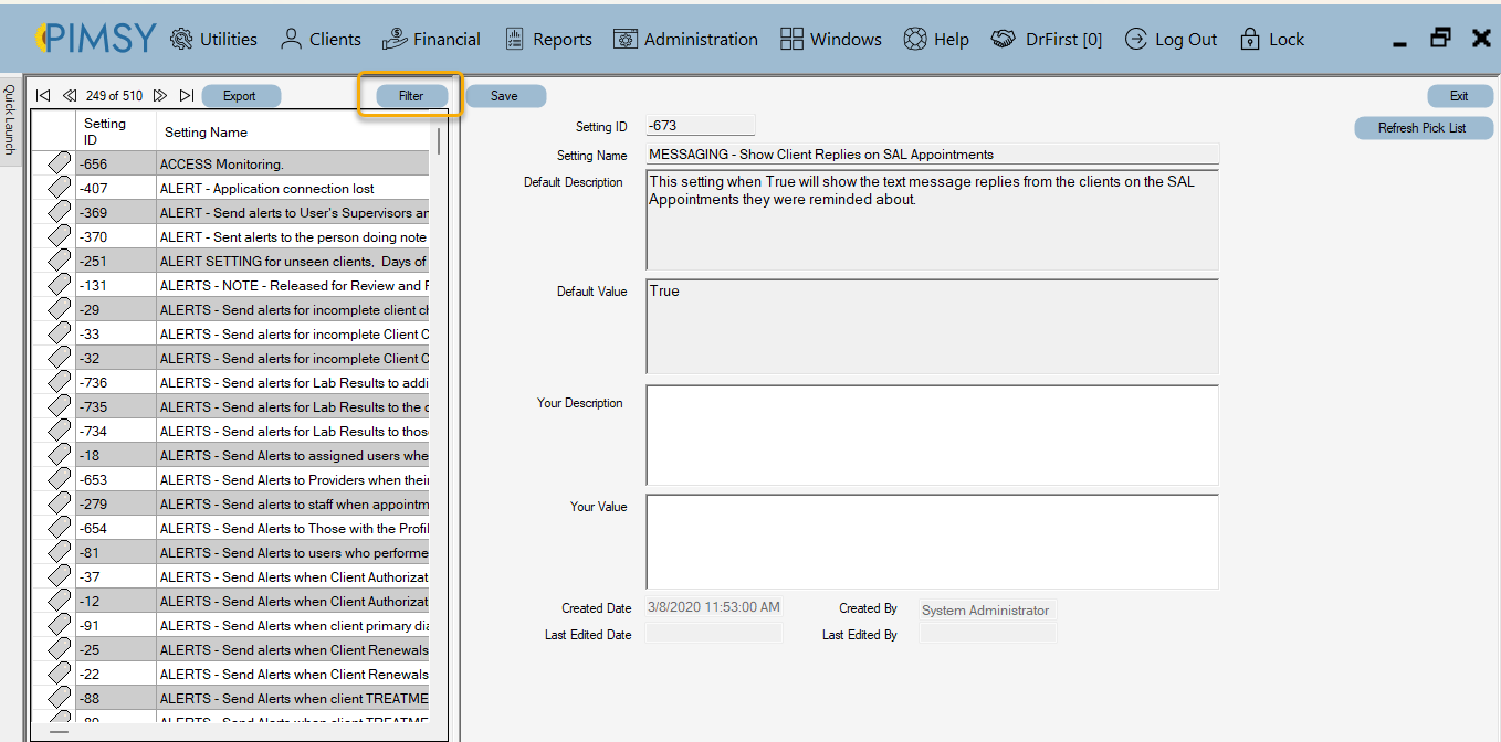 How to Use System Settings – PIMSY EHR Help Desk