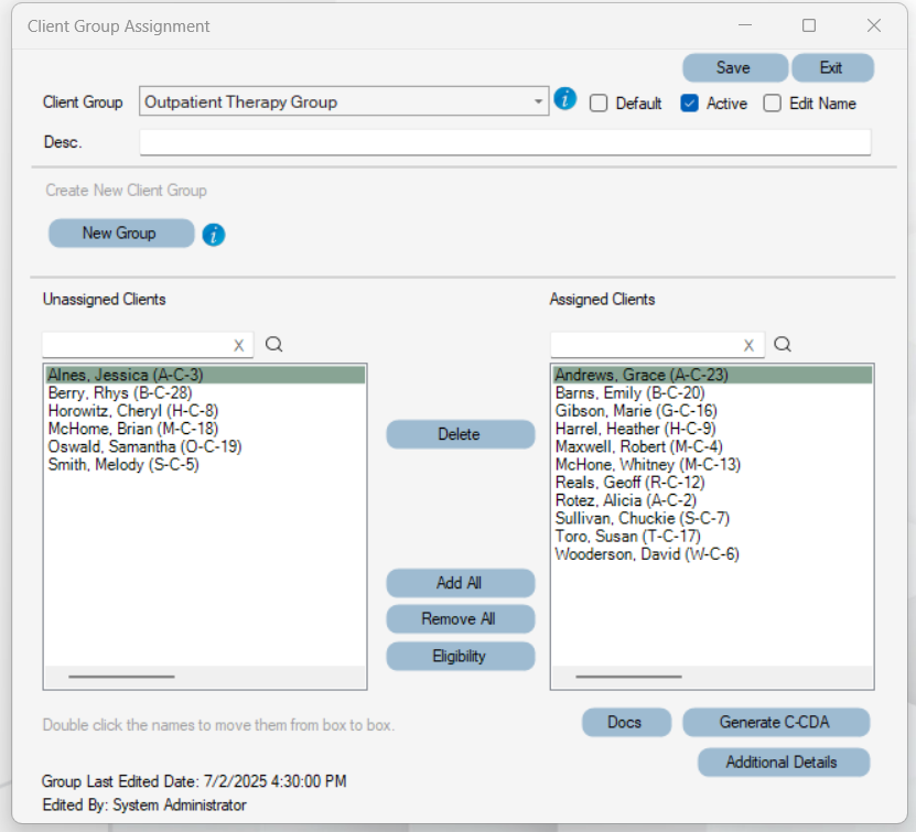 How to Manage Client Groups – PIMSY EHR Help Desk