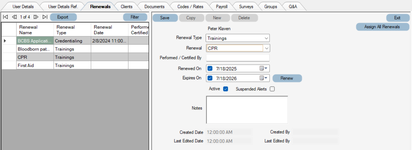 How to Manage and Create Renewals – PIMSY EHR Help Desk