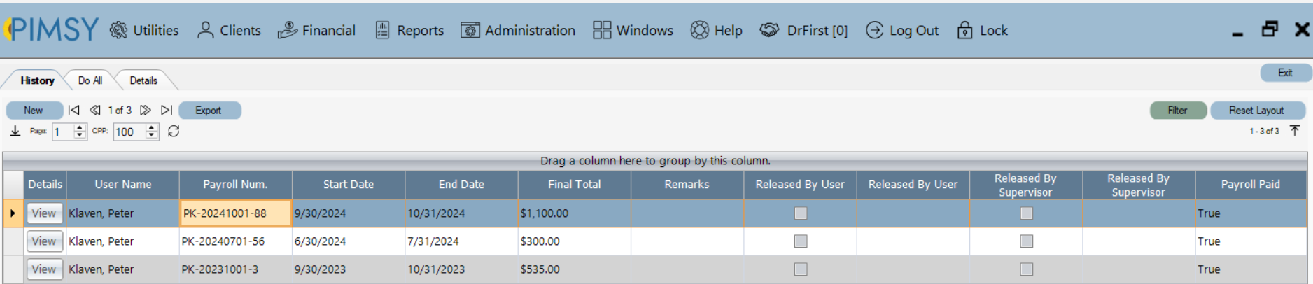 How to Run Payroll in PIMSY – PIMSY EHR Help Desk