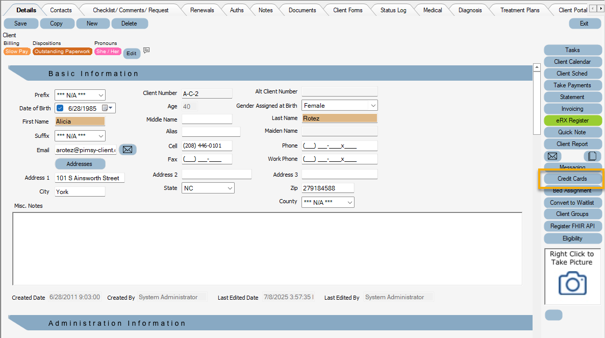 How to Use PIMSY's Integrated Credit Card Processing – PIMSY EHR Help Desk