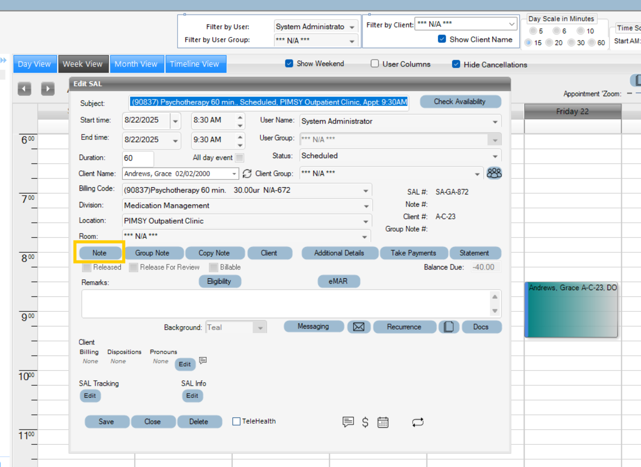 How to Create a Clinical Note – PIMSY EHR Help Desk