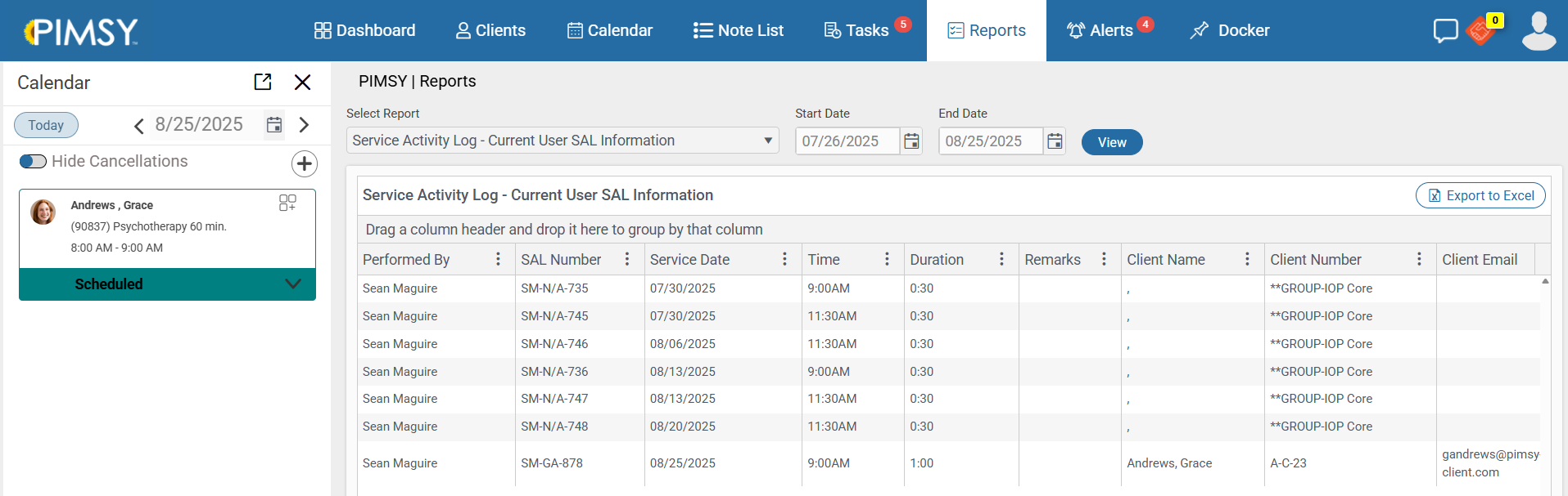 How to View the SAL Reports in the Portal – PIMSY EHR Help Desk