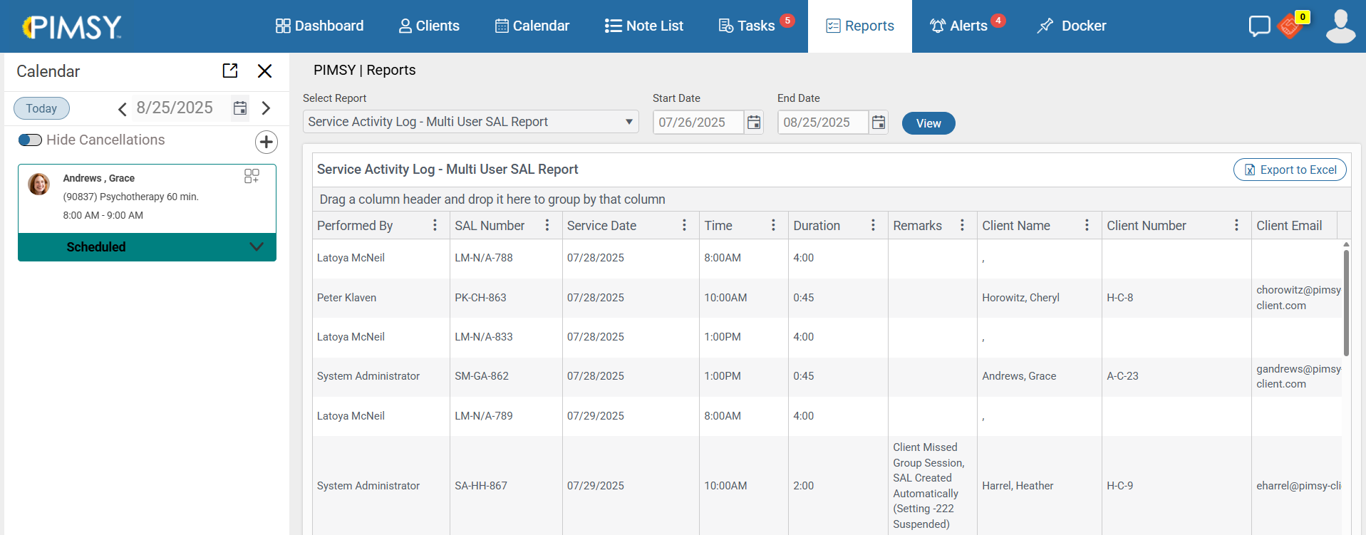 How to View the SAL Reports in the Portal – PIMSY EHR Help Desk