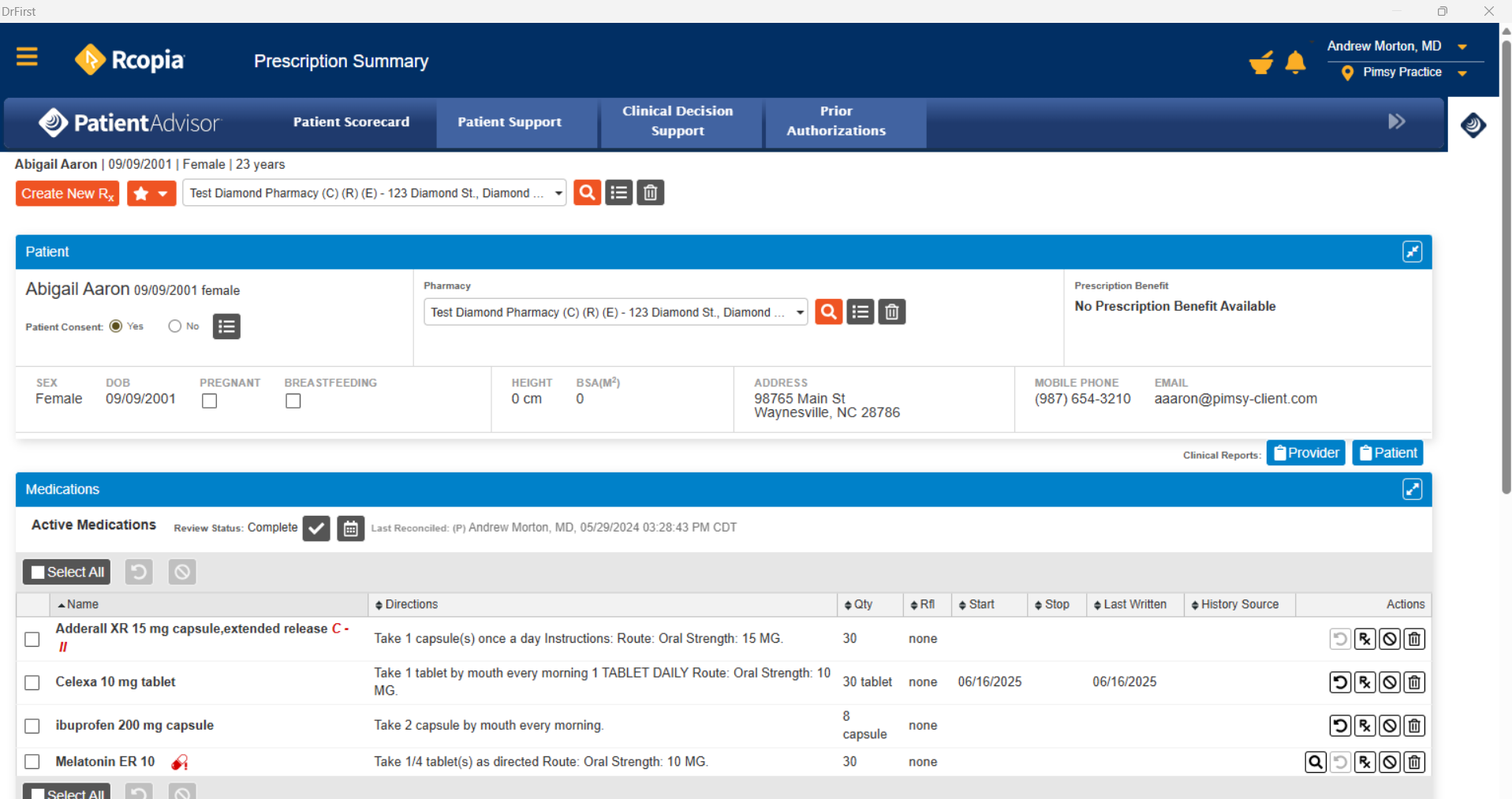 How to Manage Prescriptions with DrFirst in the Portal – PIMSY EHR Help ...
