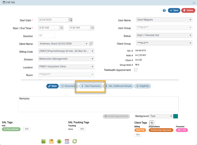 How to Take a Payment in the Portal – PIMSY EHR Help Desk