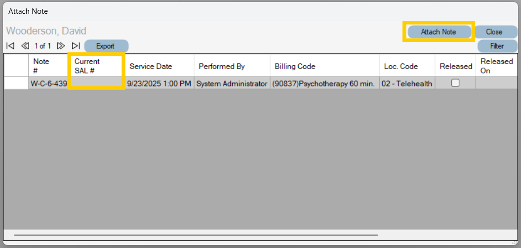 How to Attach a Note to a SAL – PIMSY EHR Help Desk