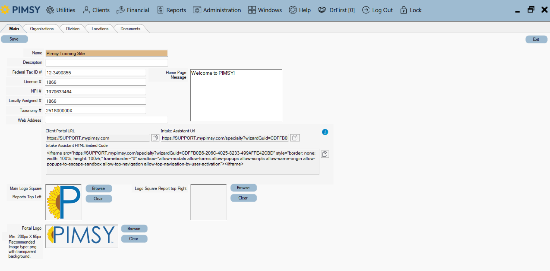 How to Navigate the Administration Menu – PIMSY EHR Help Desk