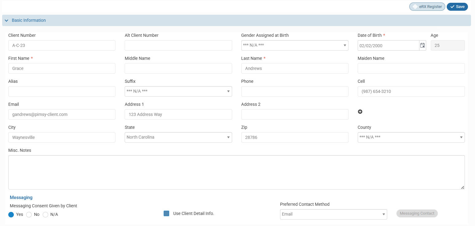 How to Navigate the Client Details Tab in the Portal – PIMSY EHR Help Desk
