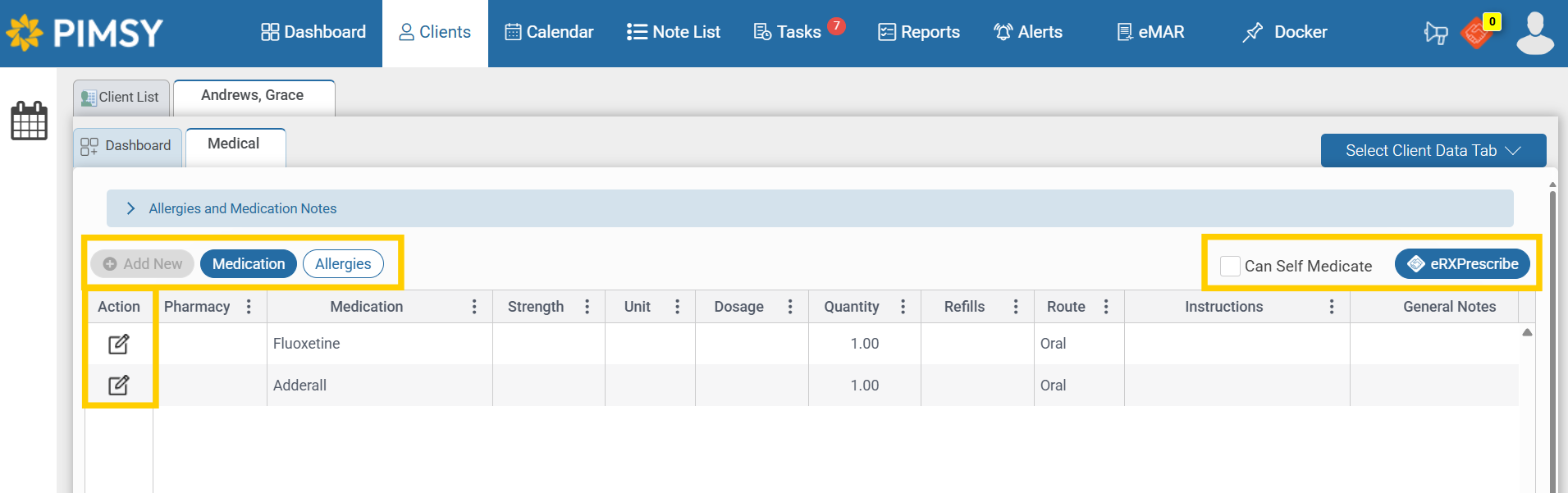 How to View the Medical Tab in the Portal – PIMSY EHR Help Desk