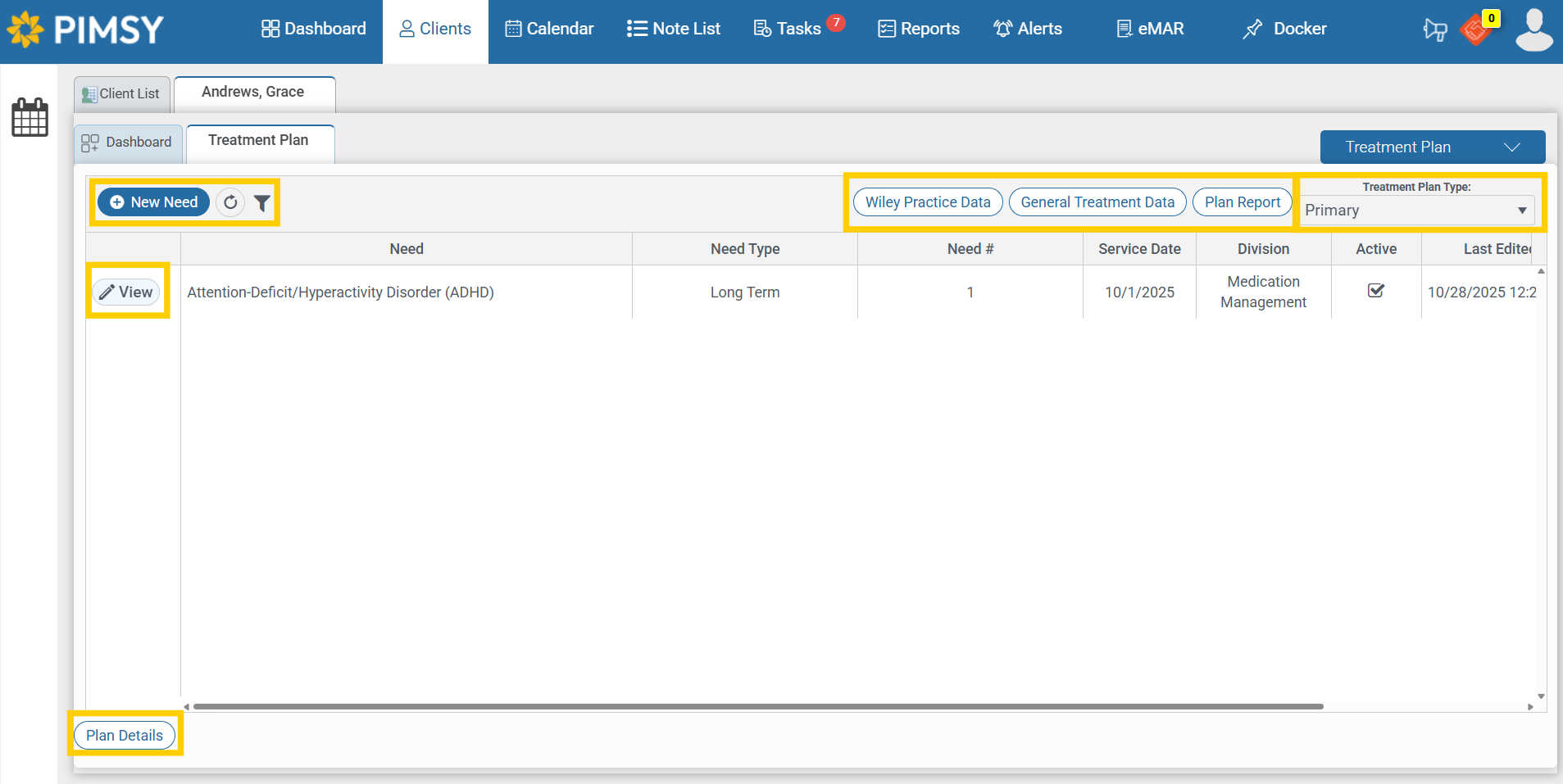 How to View the Treatment Plan Tab in the Portal – PIMSY EHR Help Desk