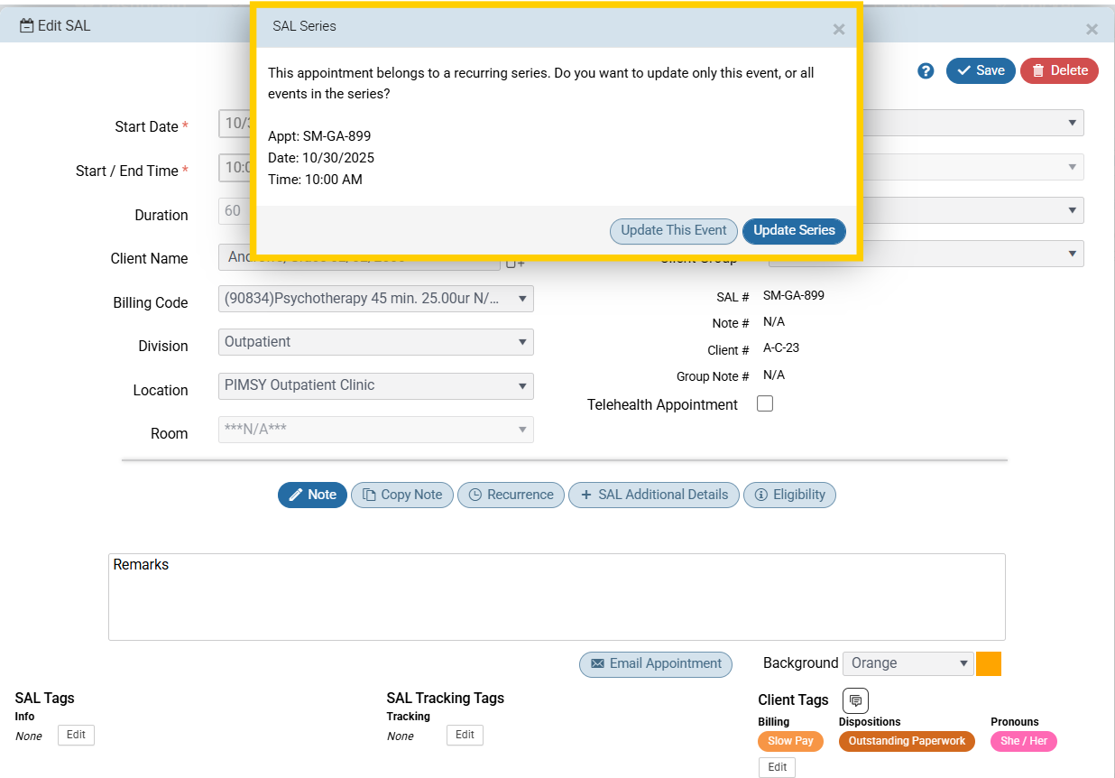 How to Edit a Recurring Appointment Series in the Portal – PIMSY EHR ...